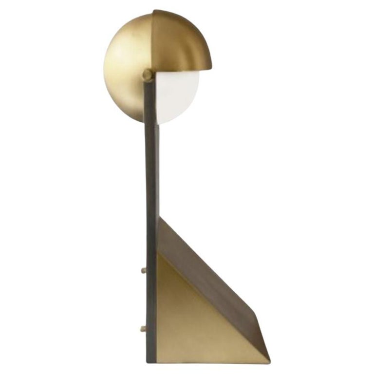 Brass Dance of Geometry Table Lamp by Square in Circle For Sale at 1stDibs