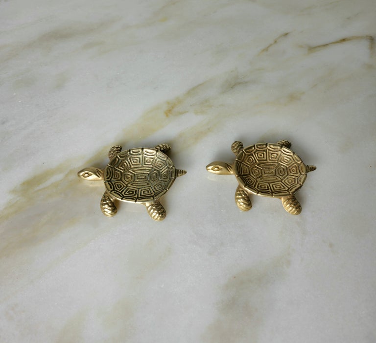 Brass Decorative Objects Vide-Poche Turtles Midcentury Italy 1960s Set ...