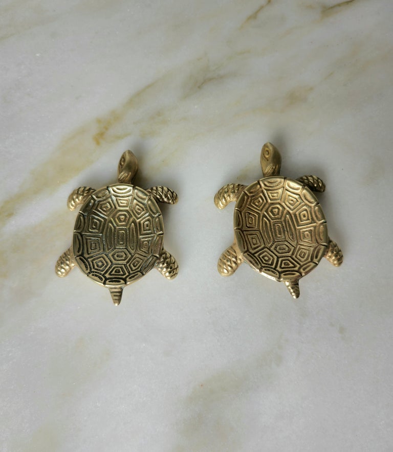 Brass Decorative Objects Vide-Poche Turtles Midcentury Italy 1960s Set ...