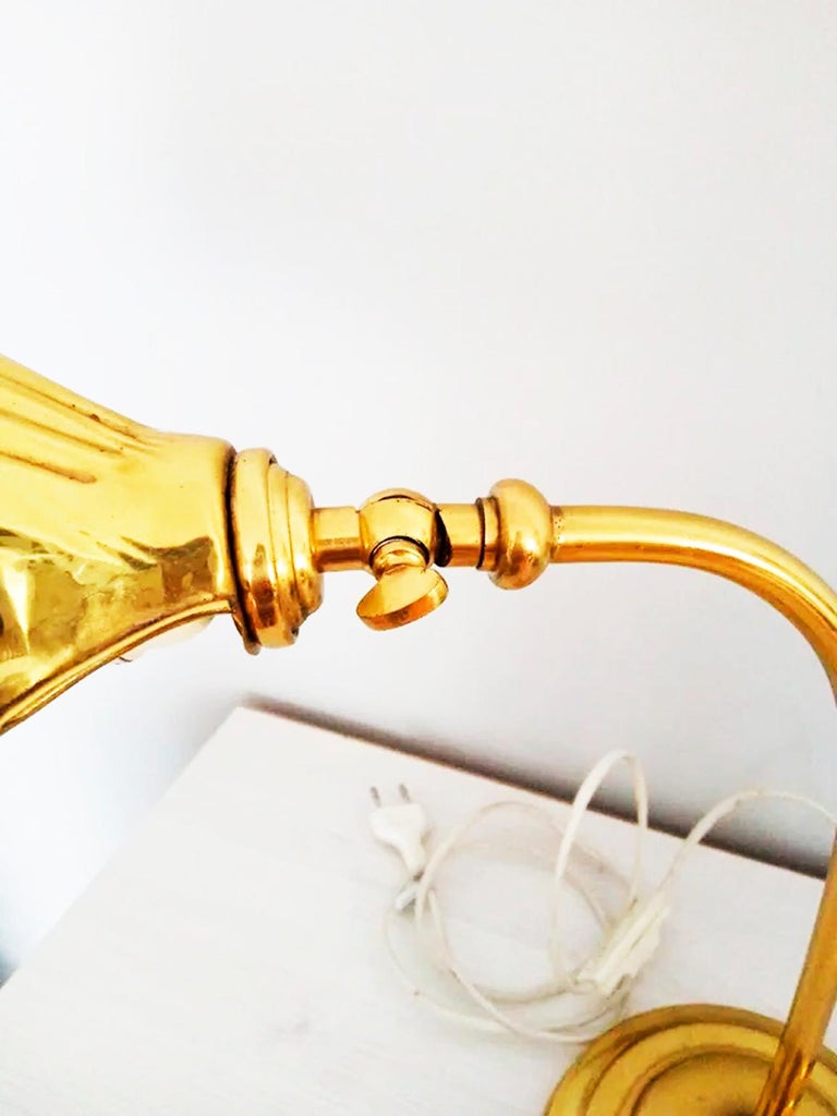 Shell Table Lamp Gooseneck Lamp , Desk Brass , Gold Color Art Deco For ...