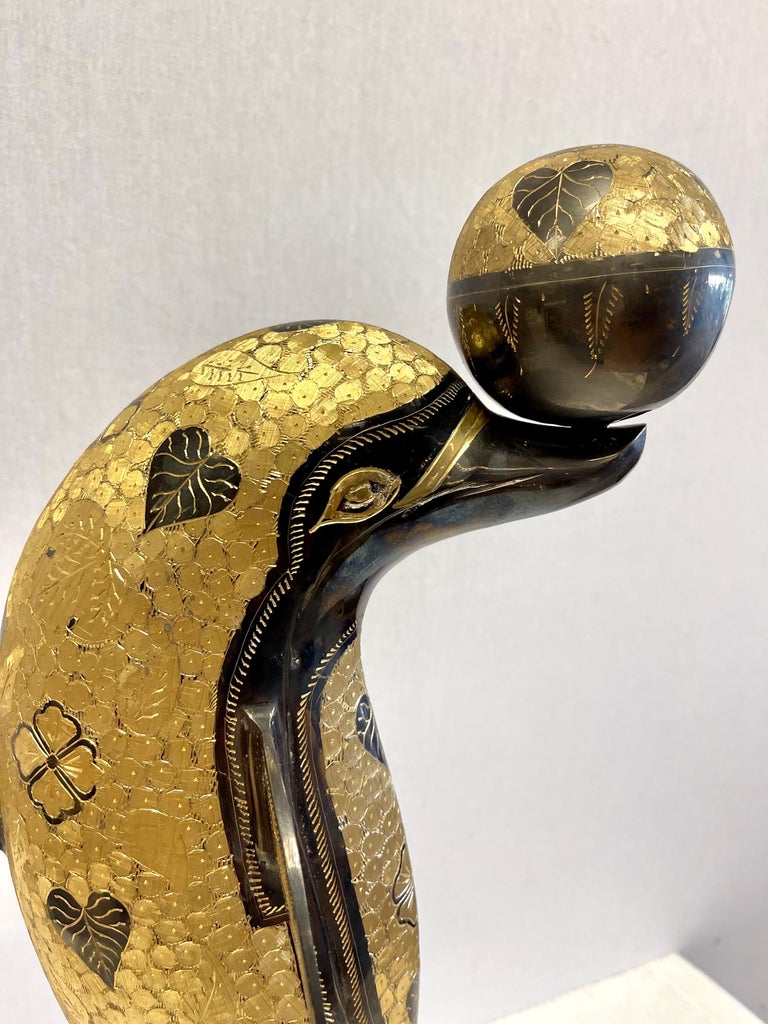 Brass Dolphin Sculpture Mid Century For Sale at 1stDibs