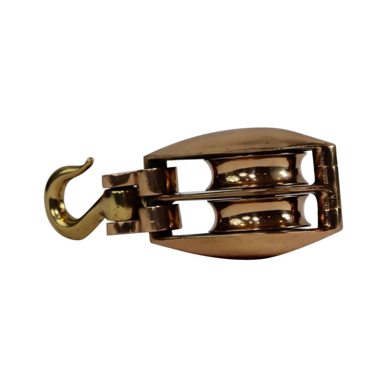 Brass Double Sheave Herreshoff Yacht Pulley For Sale at 1stDibs | brass ...