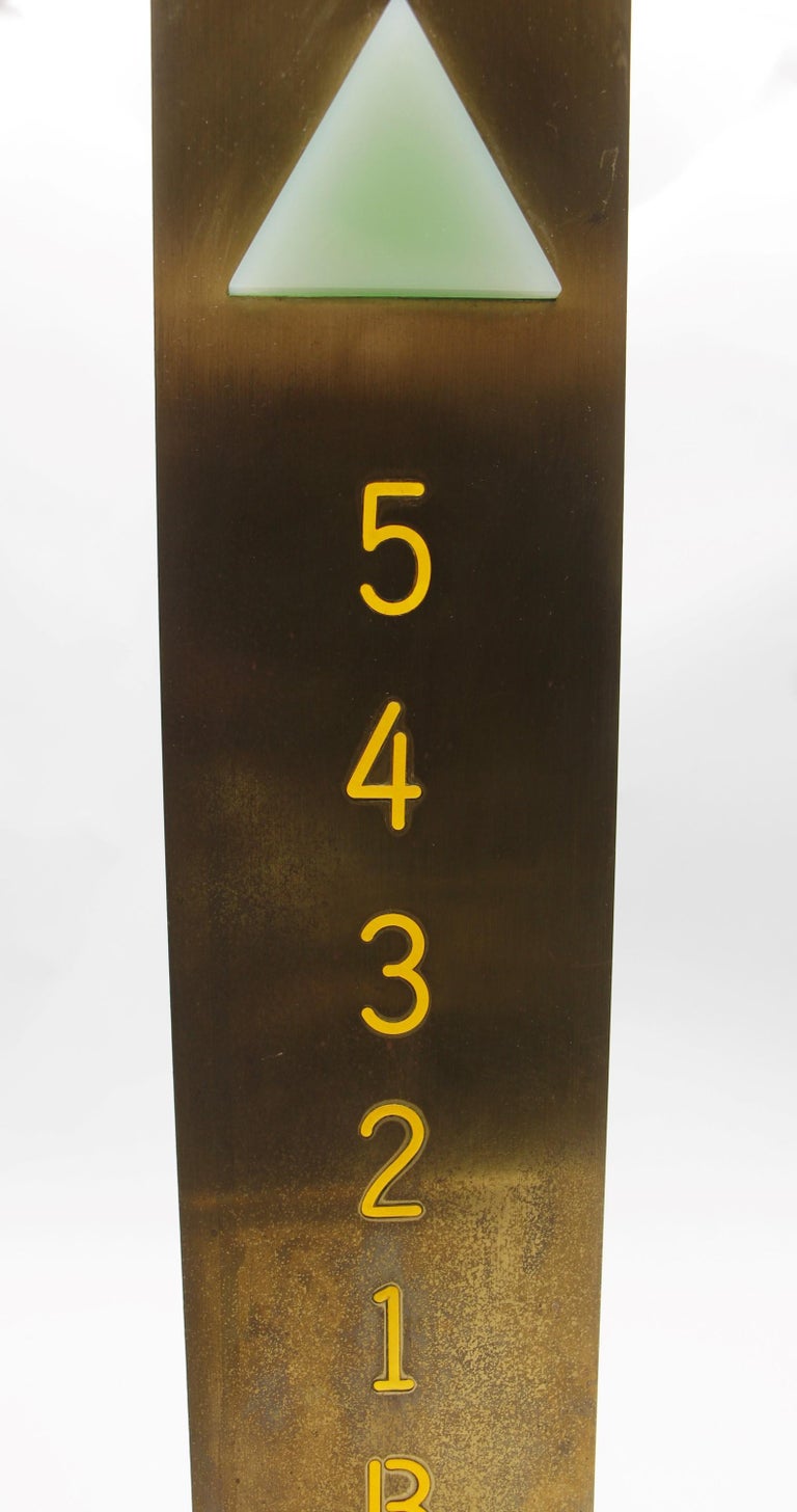Brass Elevator Indicator, B - 5th Floor w/ Glowing Colors - Green, Red ...