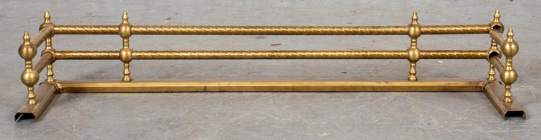 Brass Fender with Twisted Rail Motif For Sale at 1stDibs