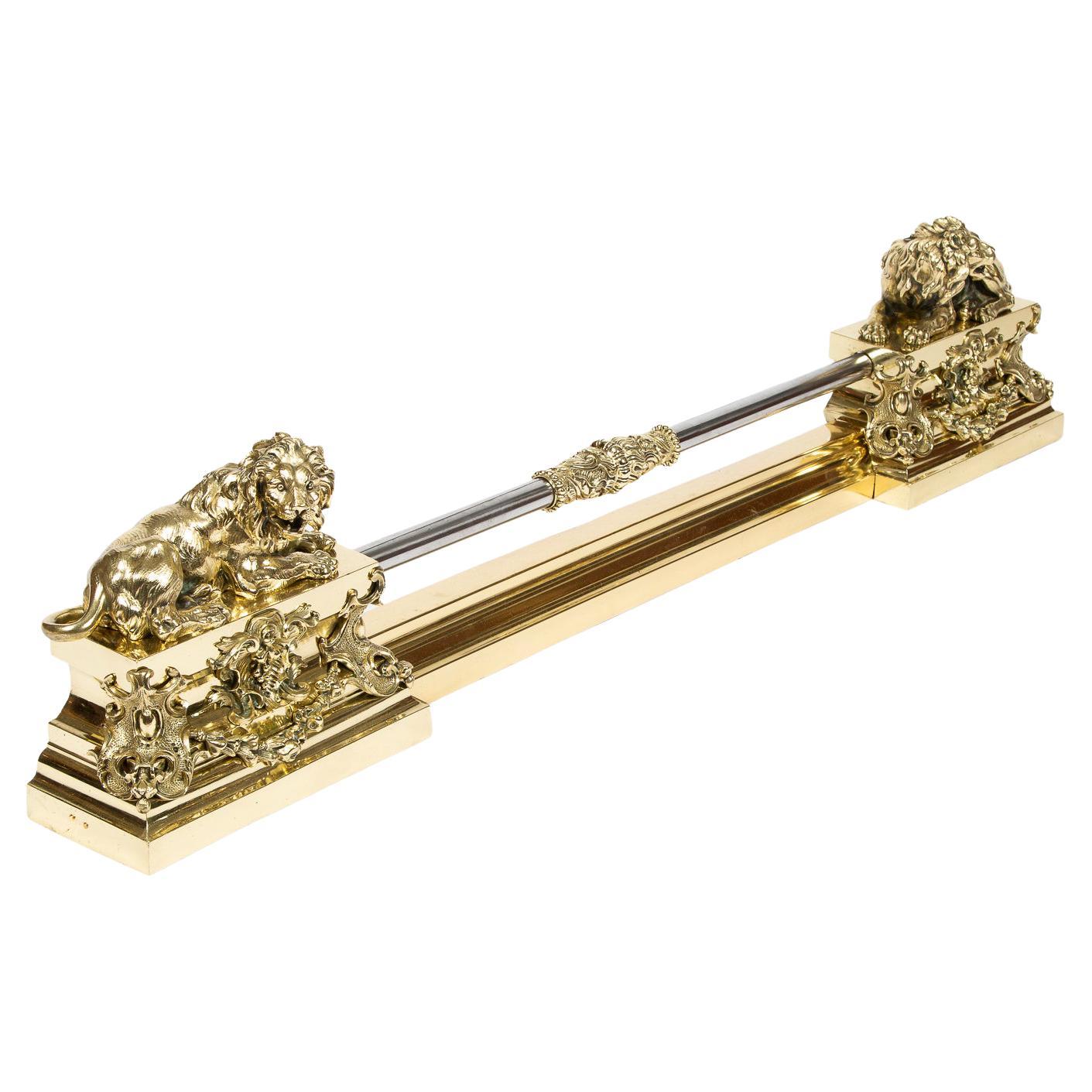 American Brass Two Tiered Ball Finial Fire Fender. Circa 1850 For Sale ...