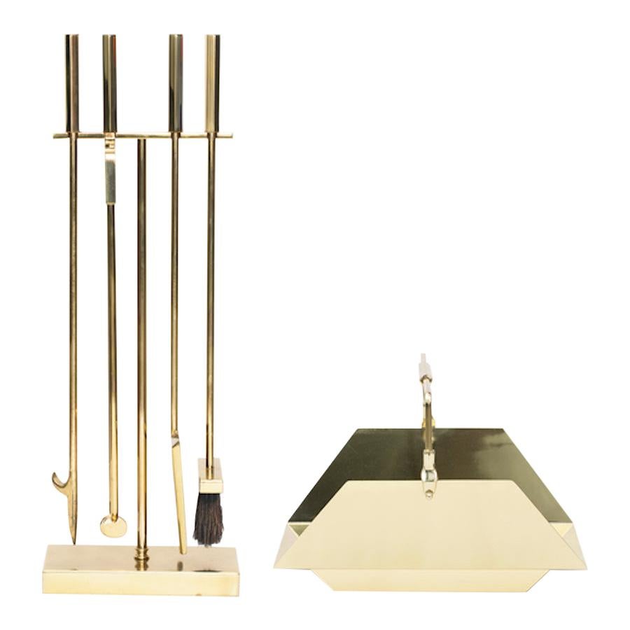 Bronze Andirons and Log Holder For Sale at 1stdibs