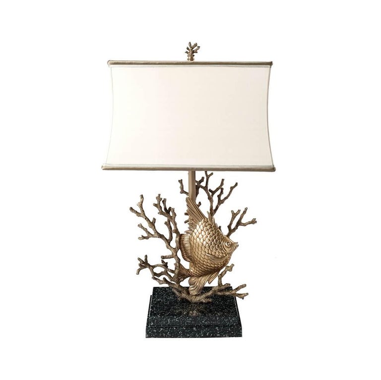 Brass Fish and Coral Table Lamp at 1stDibs
