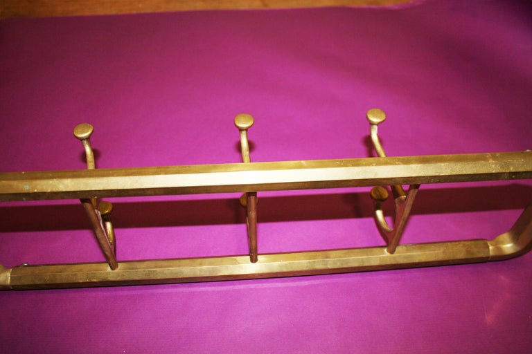 Brass Foldable Wall Coat Rack Midcentury / Art Deco, 1940s at 1stDibs