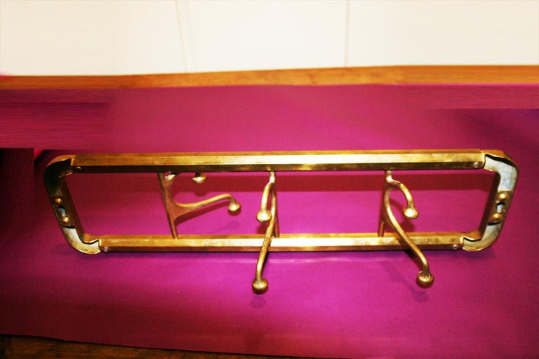 Brass Foldable Wall Coat Rack Midcentury / Art Deco, 1940s at 1stDibs