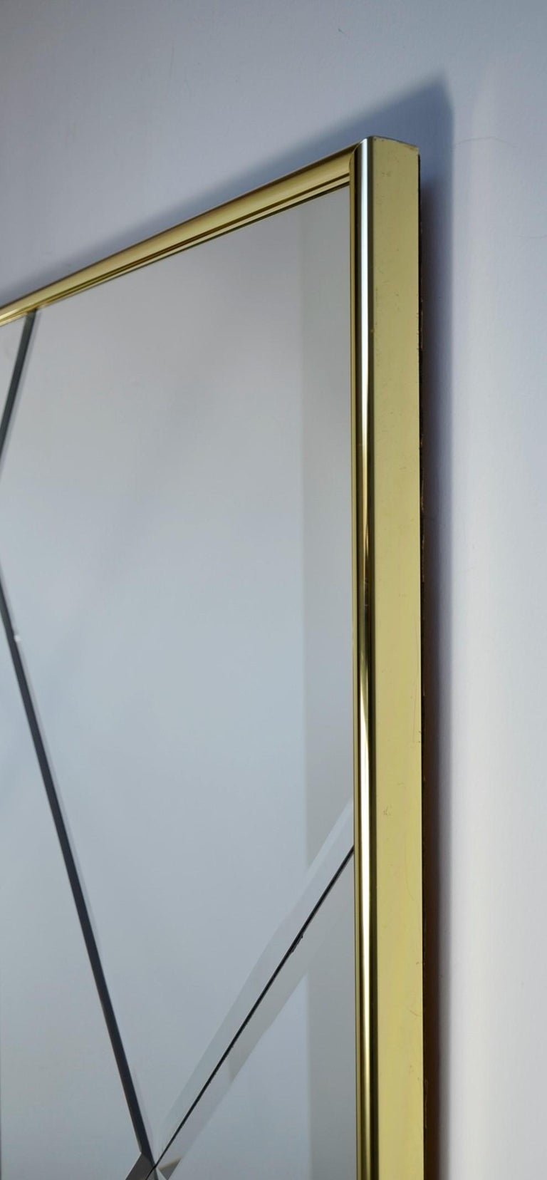 Brass Frame with a Harlequin Pattern Beveled Glass Wall Mirror at ...