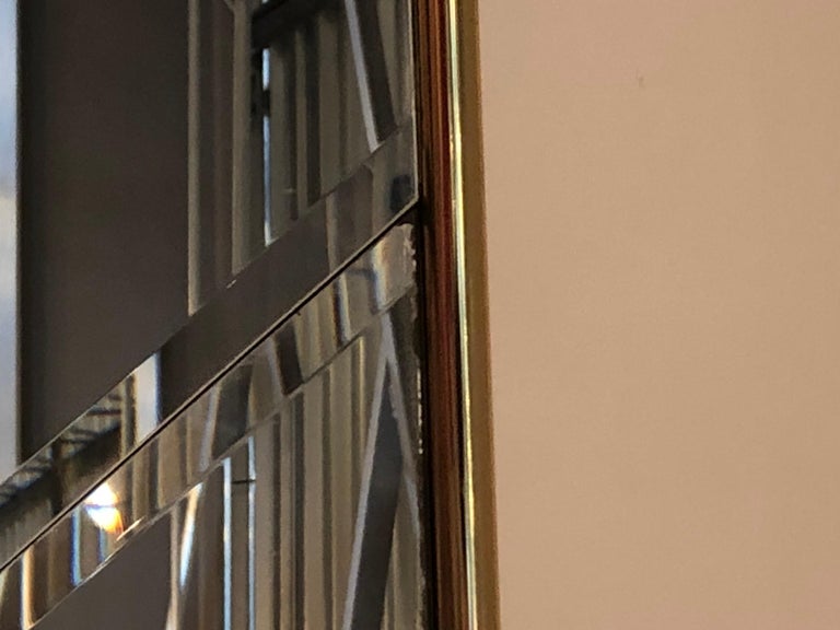 Brass Frame with a Harlequin Pattern Beveled Glass Wall Mirror For Sale ...