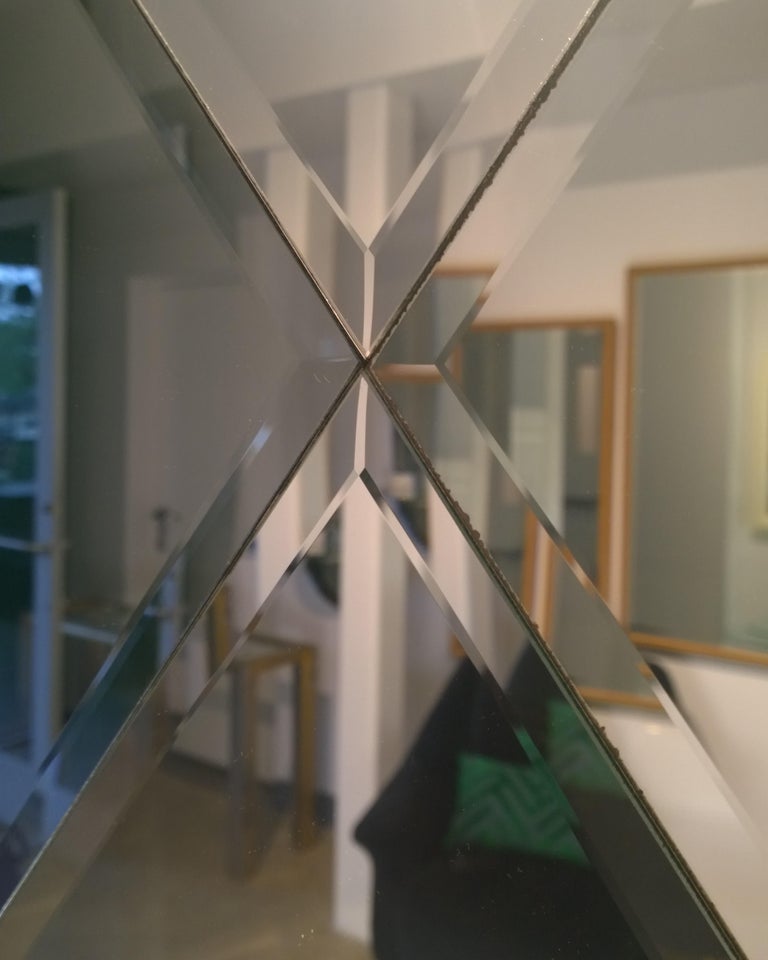 Brass Frame with a Harlequin Pattern Beveled Glass Wall Mirror For Sale ...