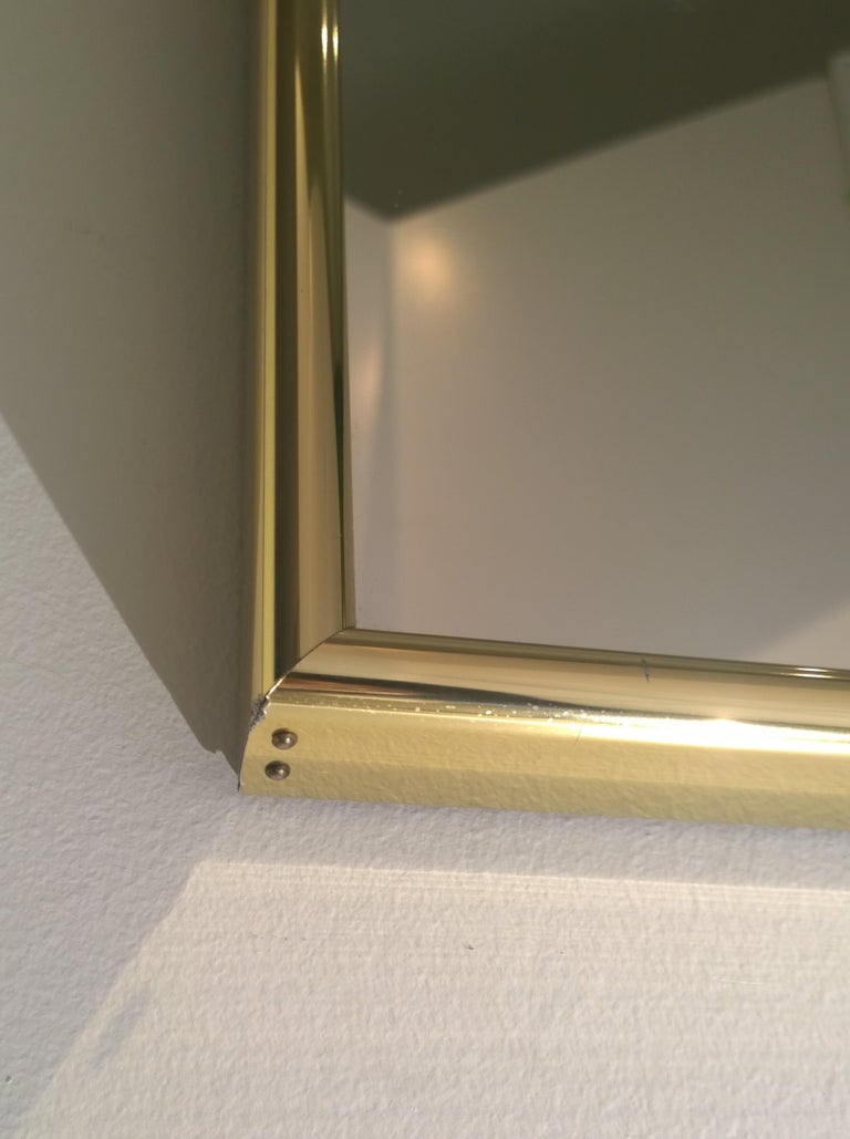 Brass Frame with a Harlequin Pattern Beveled Glass Wall Mirror For Sale ...