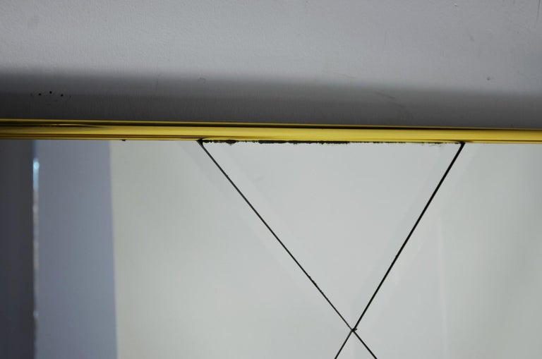 Brass Frame with a Harlequin Pattern Beveled Glass Wall Mirror at 1stDibs