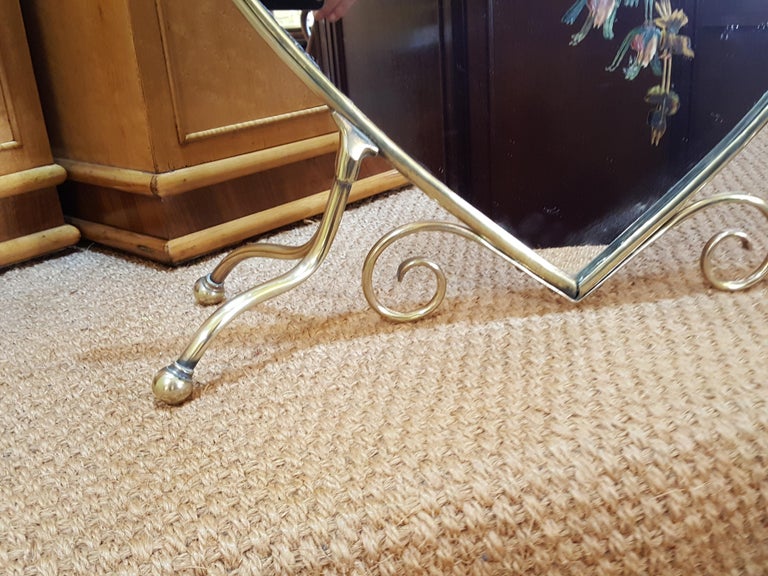 Brass Framed Mirrored Fire Screen For Sale at 1stDibs