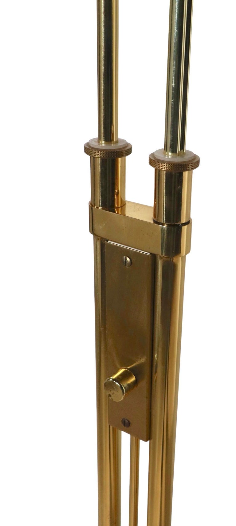 Brass German Postmodern Adjustable Two Light Halogen Floor Lamp by ...