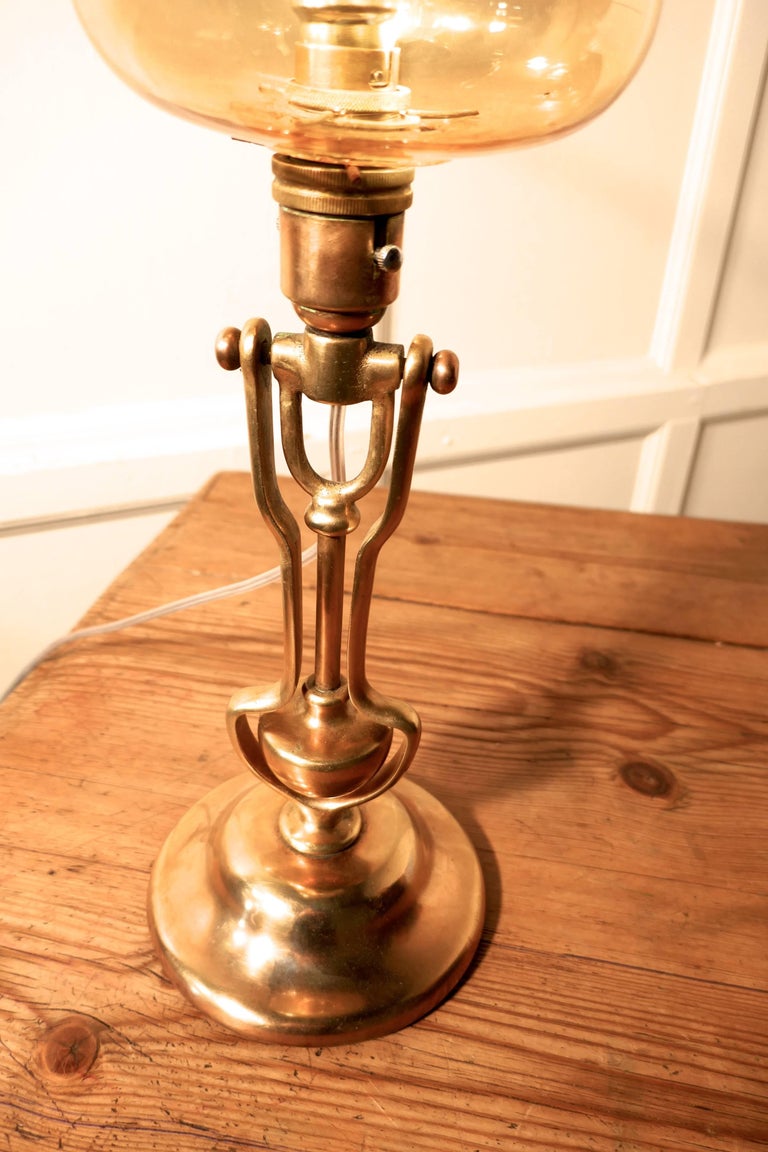 Brass Gimbal Ships Table or Wall Hung Lamp For Sale at 1stDibs