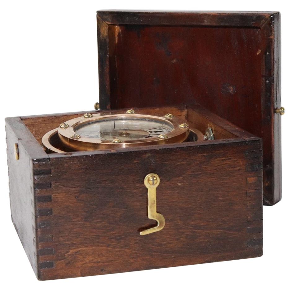 Brass Gimballed Boat Compass in Box at 1stDibs