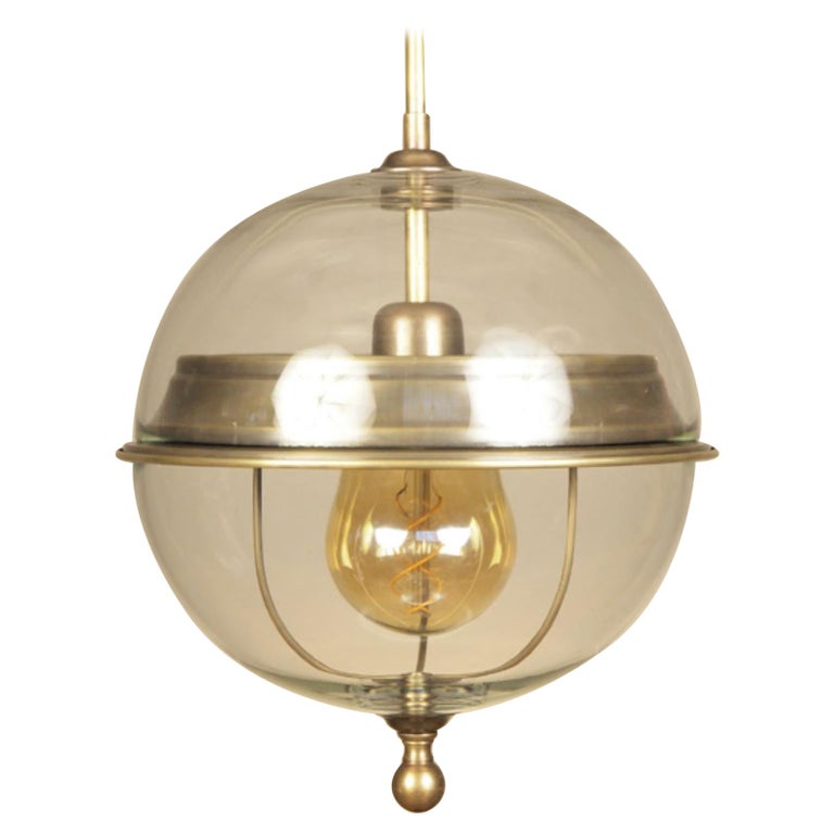 Brass Glass Ball Ceiling Lamp For Sale at 1stDibs | plafonnier boule ...