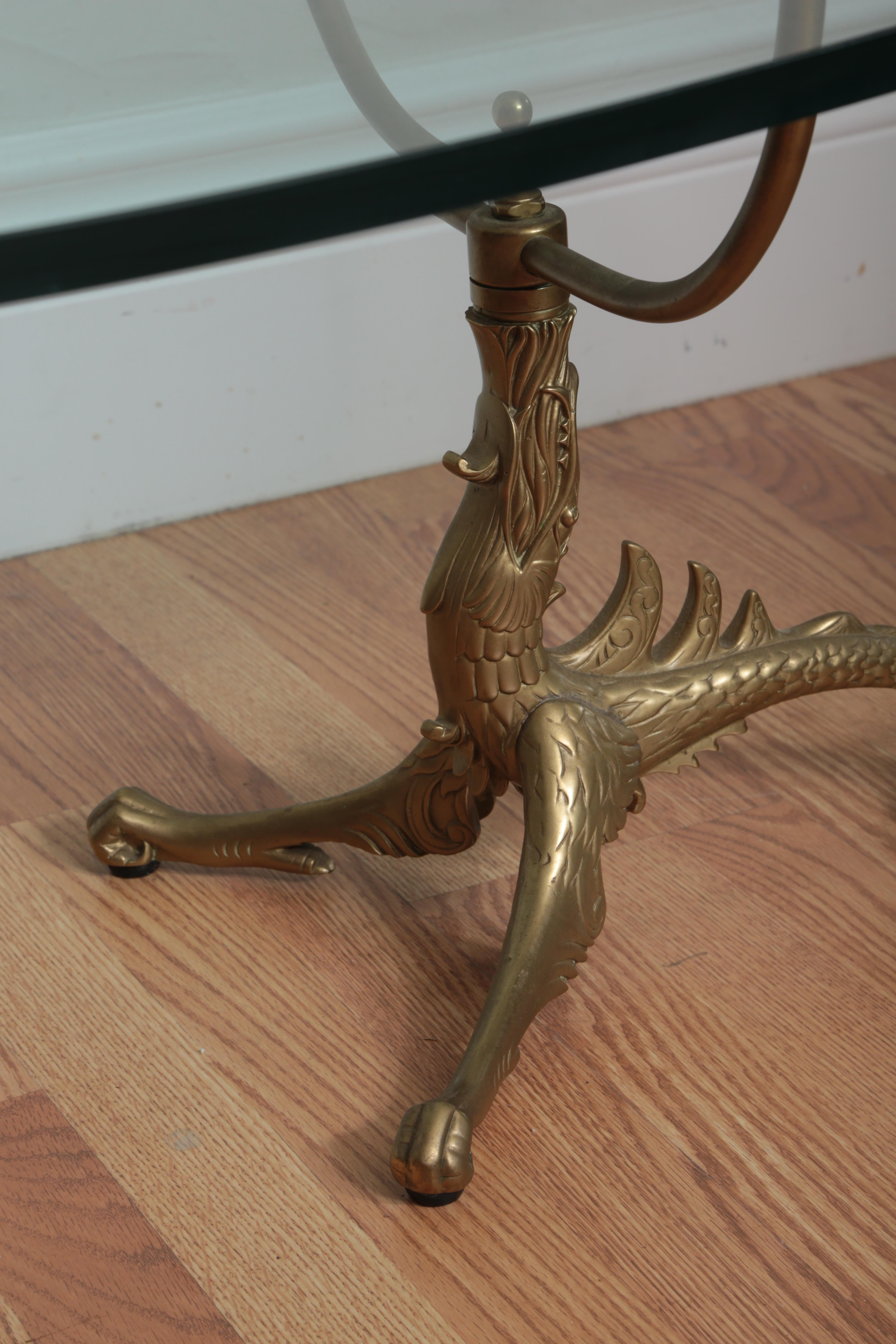 Brass and Glass Dragon Coffee Table at 1stDibs