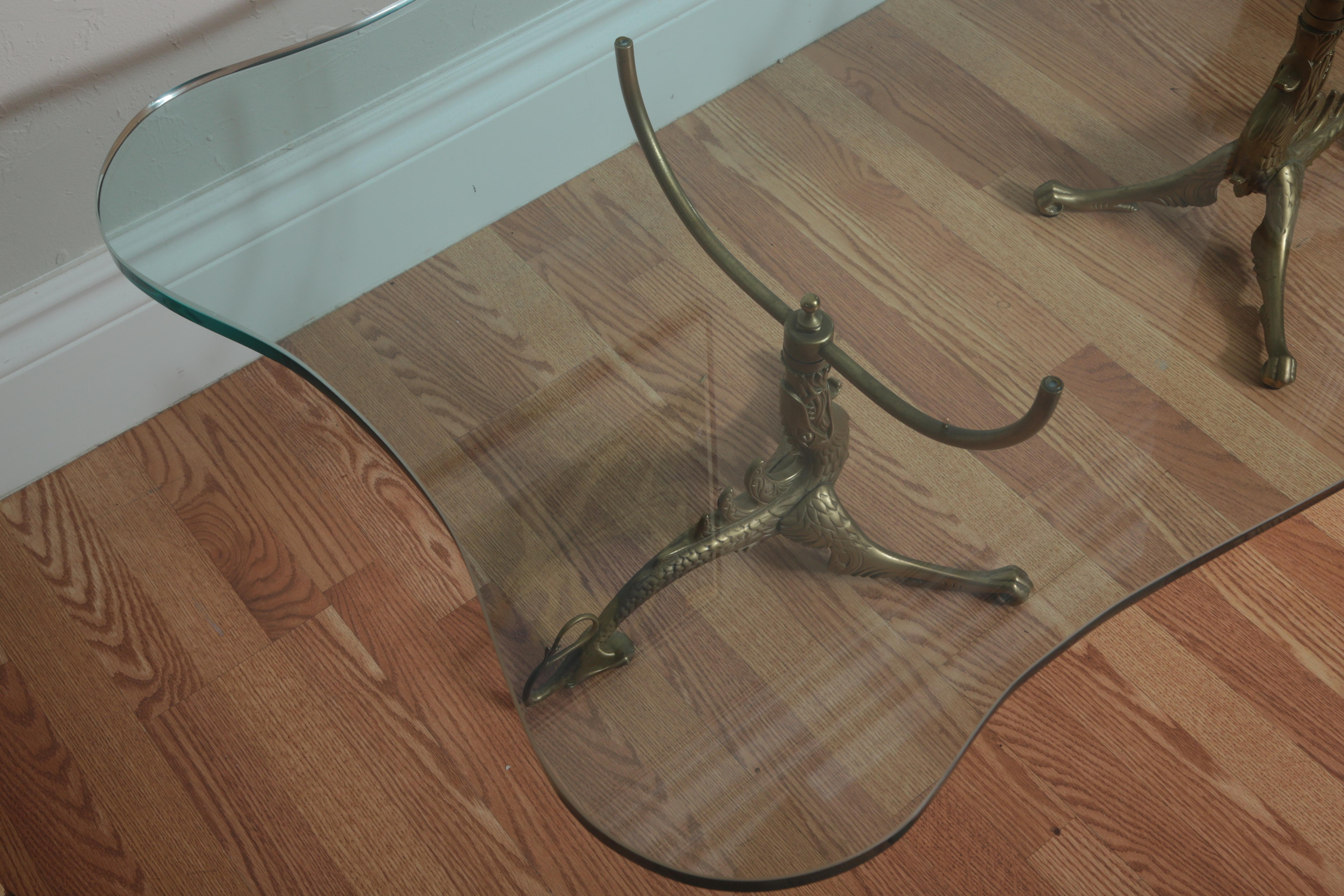Brass and Glass Dragon Coffee Table at 1stDibs