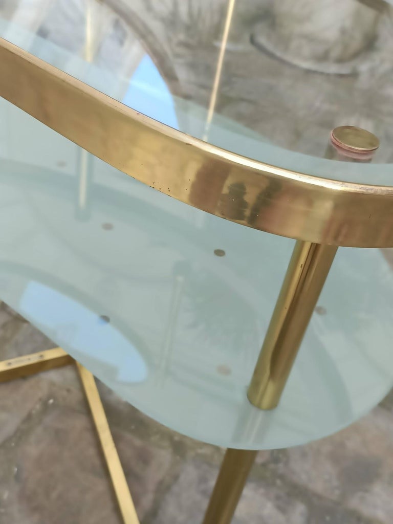 Brass and Glass Dressing Table with Mirror Lighting, Steering Wheel ...