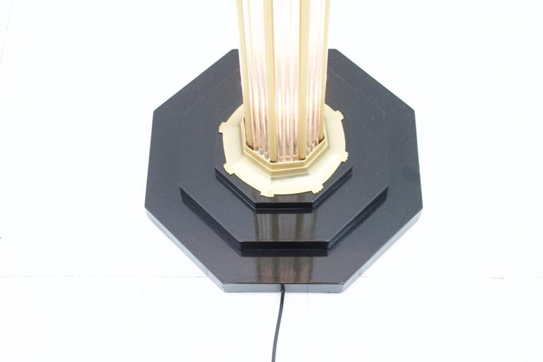 Brass and Glass Halogen Floor Lamp, Torchiere, France, 1980s For Sale ...