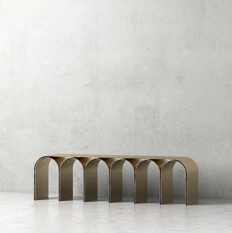 Brass Gold Arch Bench by Pietro Franceschini For Sale at 1stDibs