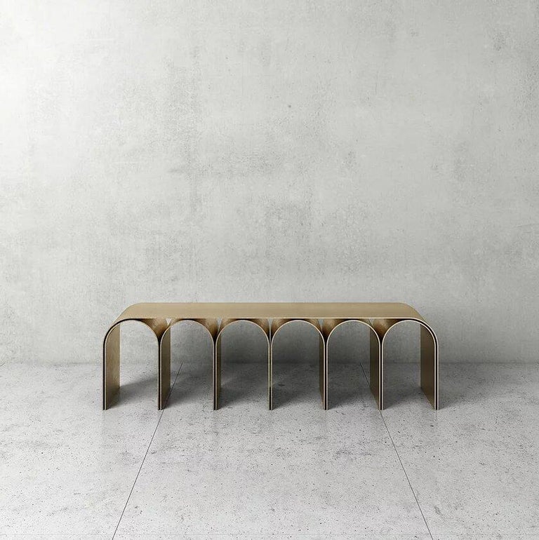 Brass Gold Arch Bench by Pietro Franceschini For Sale at 1stDibs