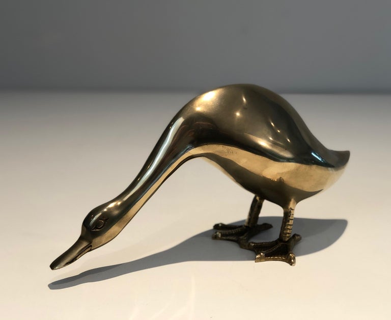 Brass Goose, French Work, circa 1970 For Sale at 1stDibs
