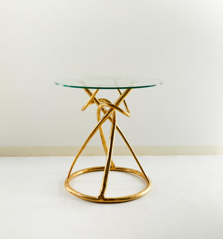 Brass Gueridon Table, Gordian Node, Misaya at 1stDibs