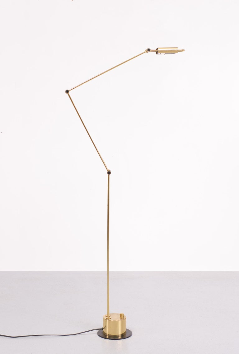 Brass Halogen Floor Lamp, Germany, 1980s For Sale at 1stDibs