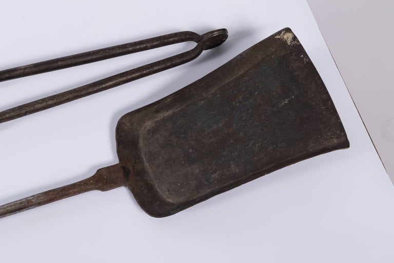 Brass Handle Fire Tool Set of Two Including Wood Tongs and Shovel For ...