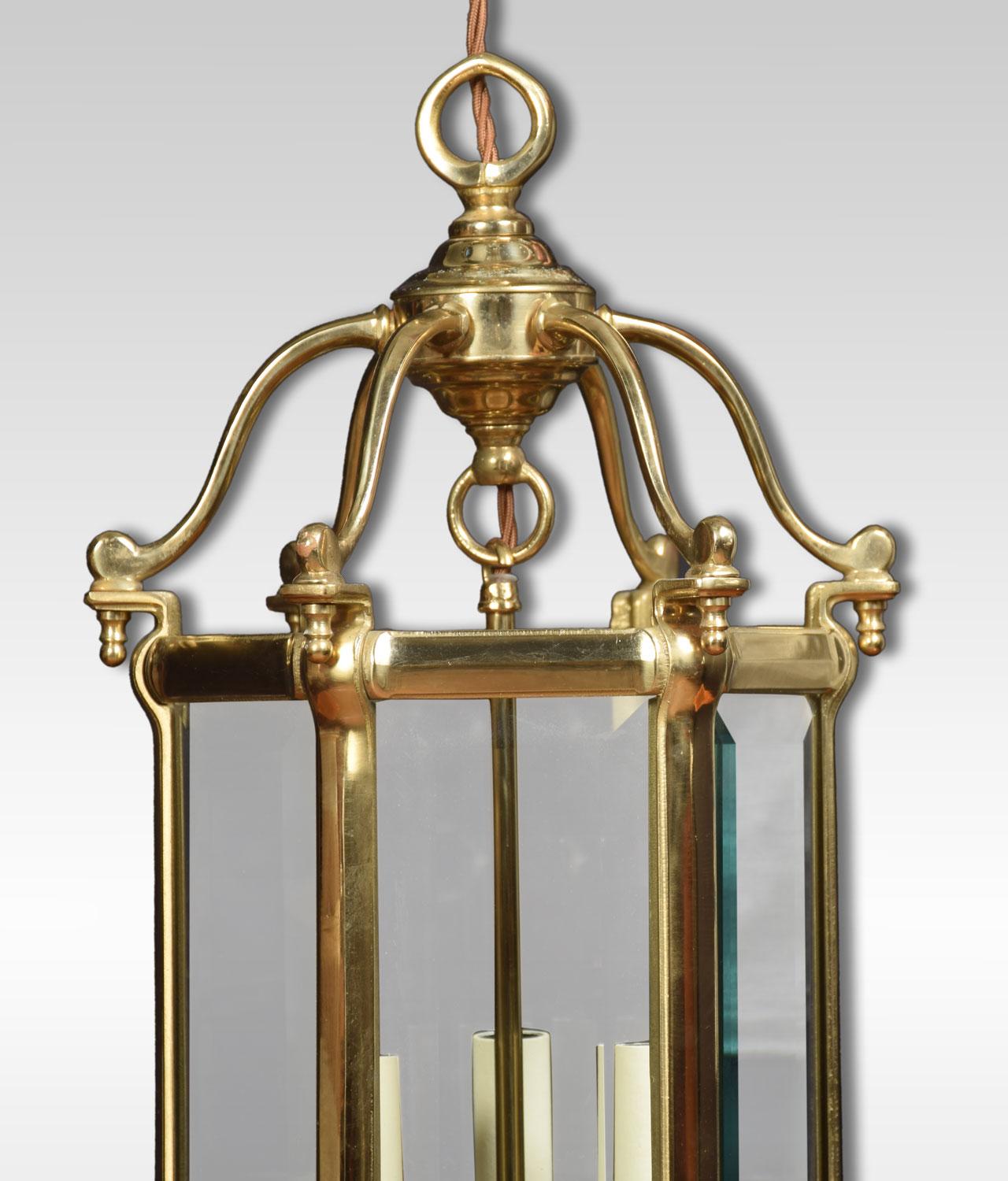 Brass Hexagonal Hall Lantern at 1stDibs