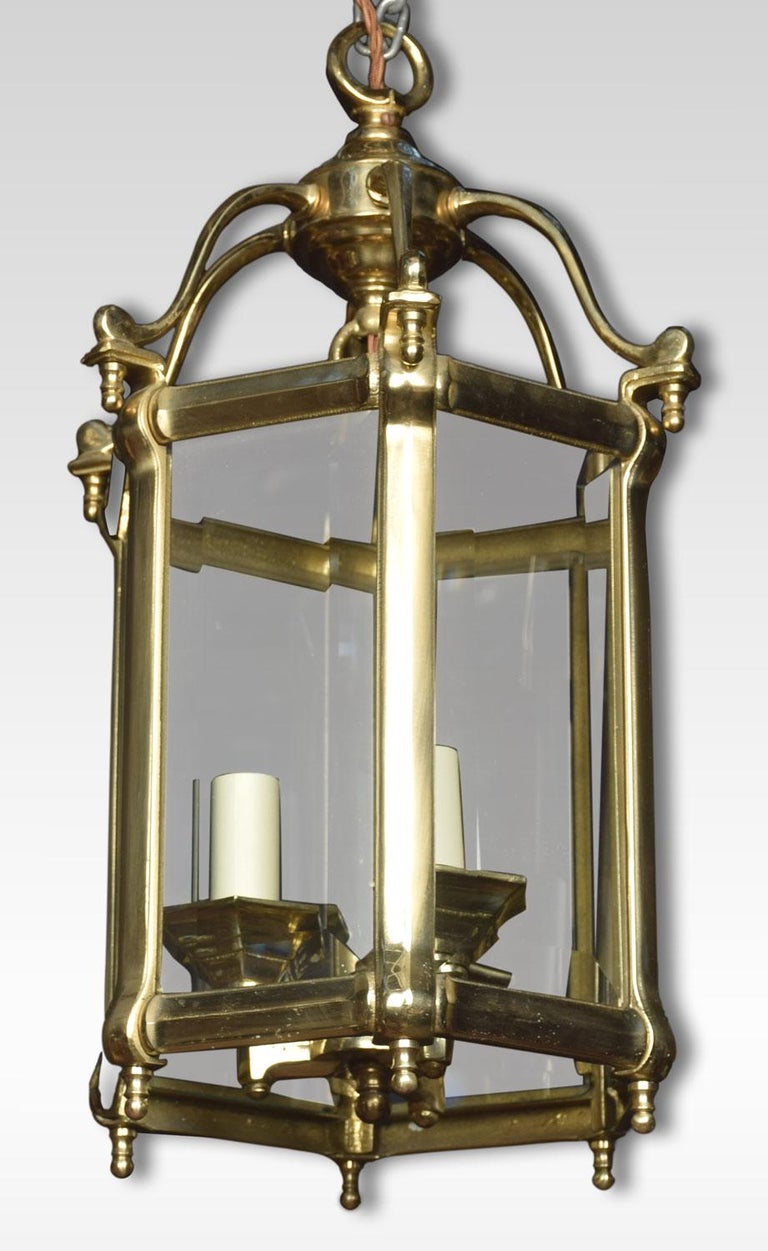 Brass Hexagonal Hall Lantern at 1stDibs