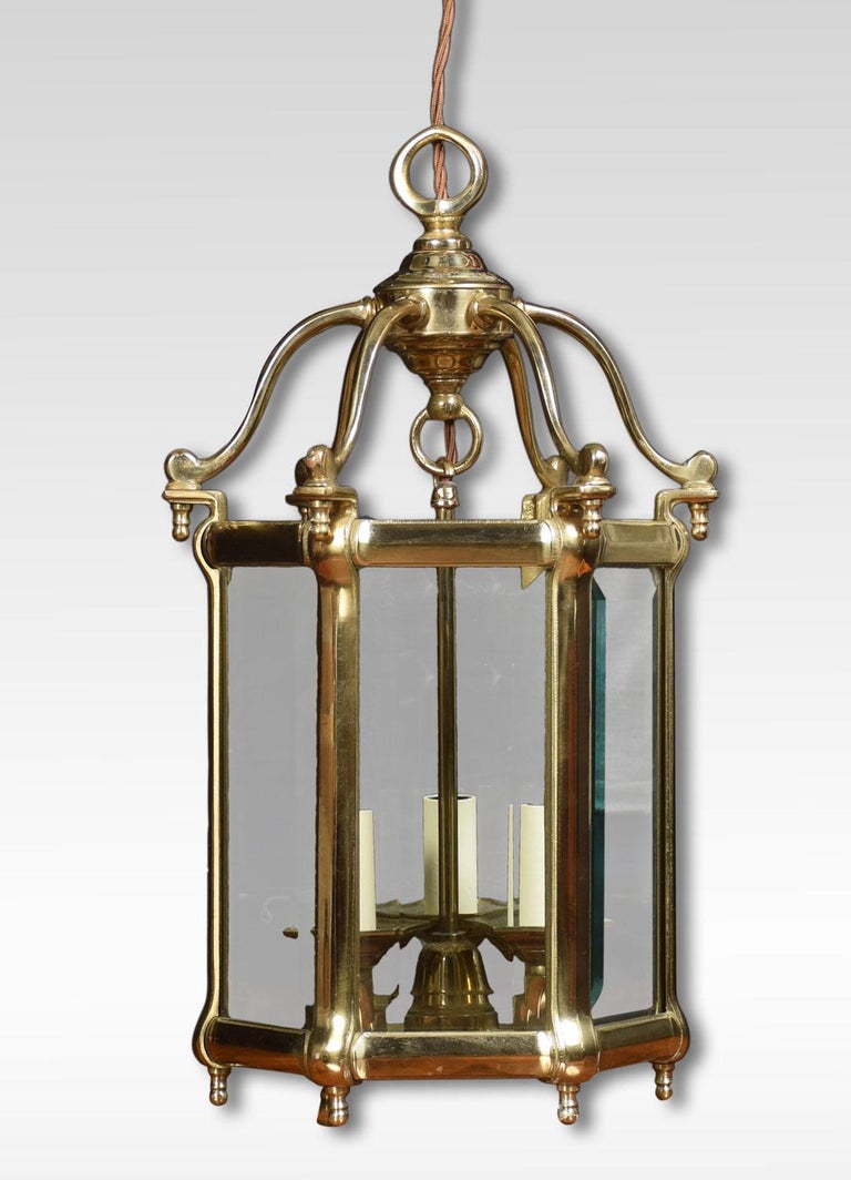Brass Hexagonal Hall Lantern at 1stDibs