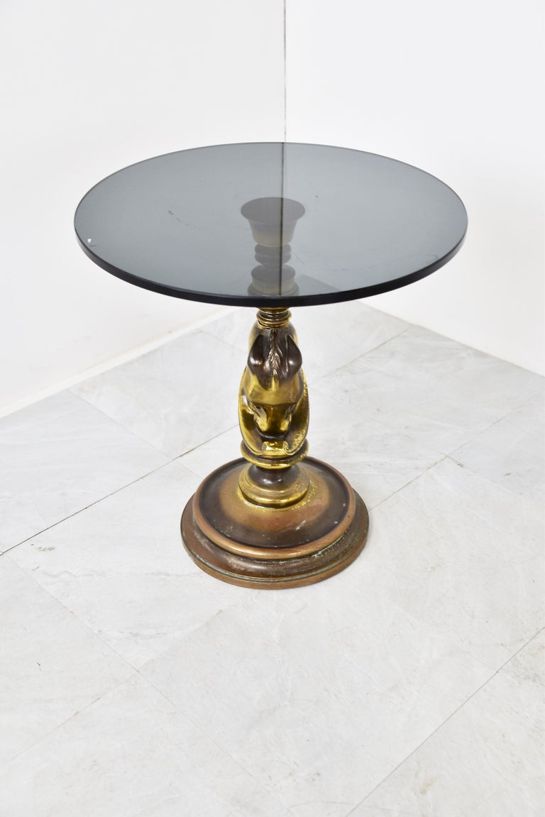 Brass Horse Head Side Table, 1970s For Sale at 1stDibs