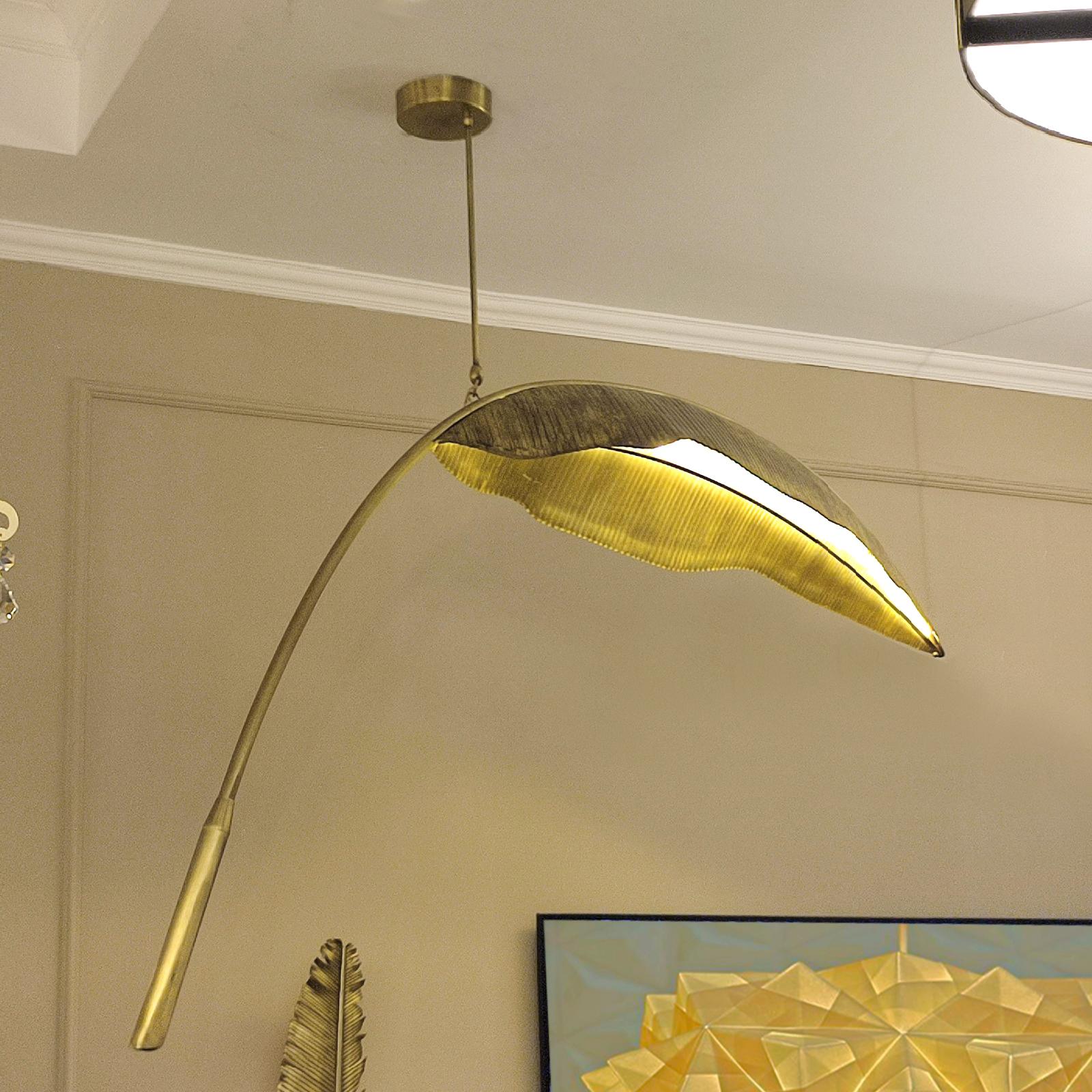 Brass Huge Hand-made Brass Leaf Ceiling Light For Sale at 1stDibs ...