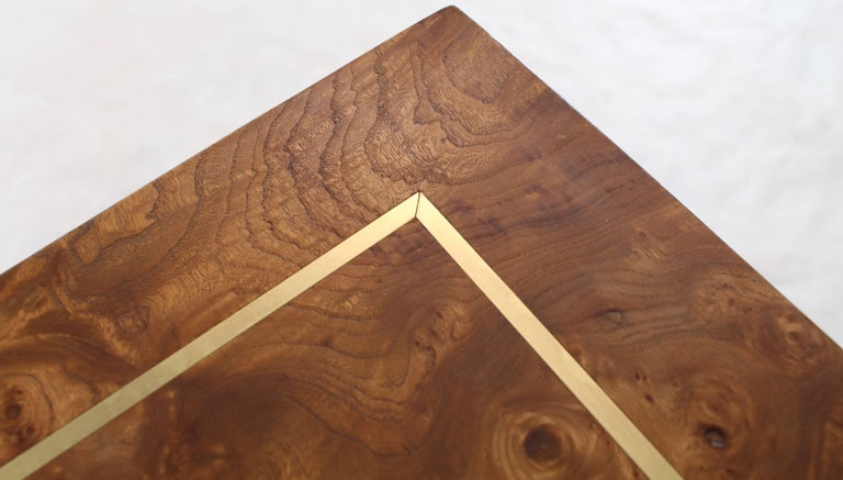 Brass Inlay Burl Wood Large Rectangular Coffee Table at 1stDibs