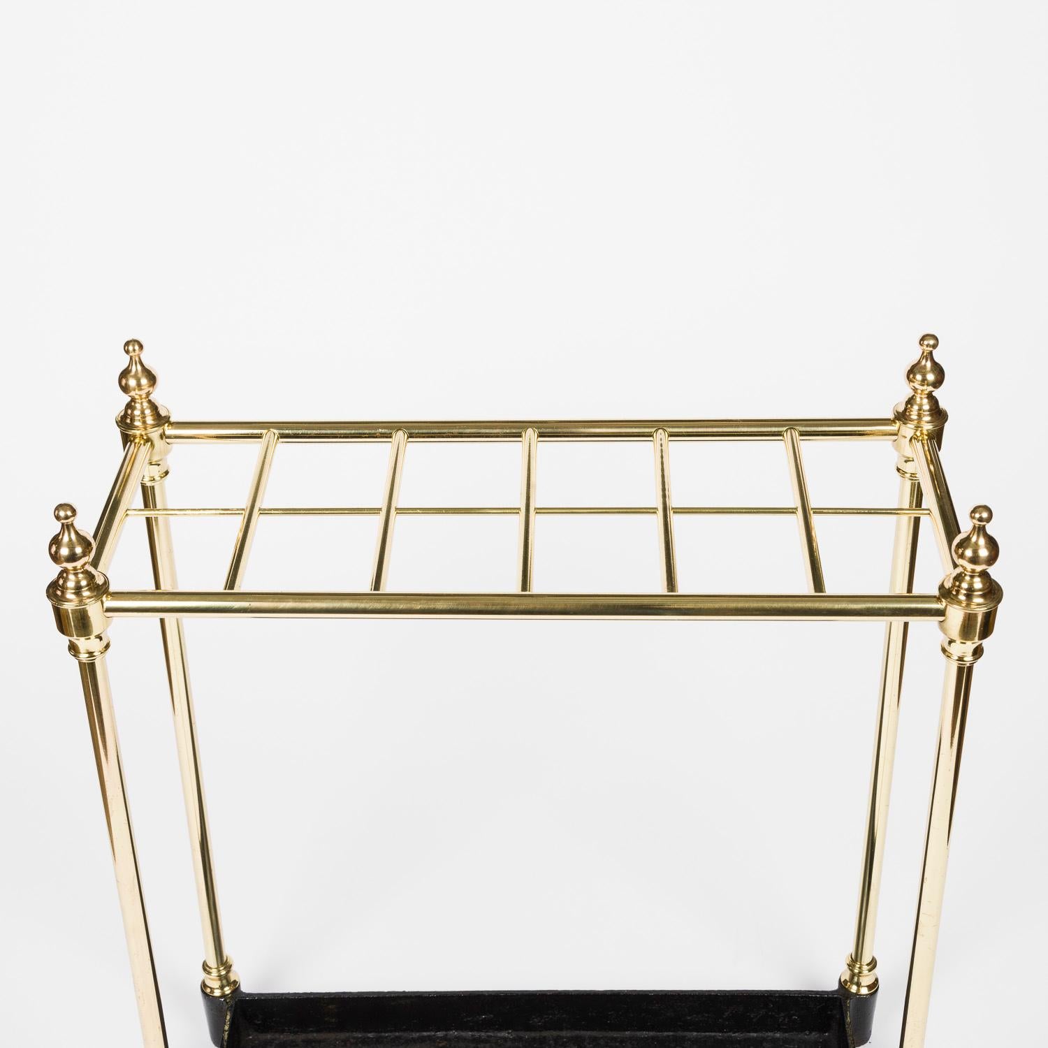 Brass and Iron Umbrella and Walking Stick Hall Stand For Sale at 1stDibs