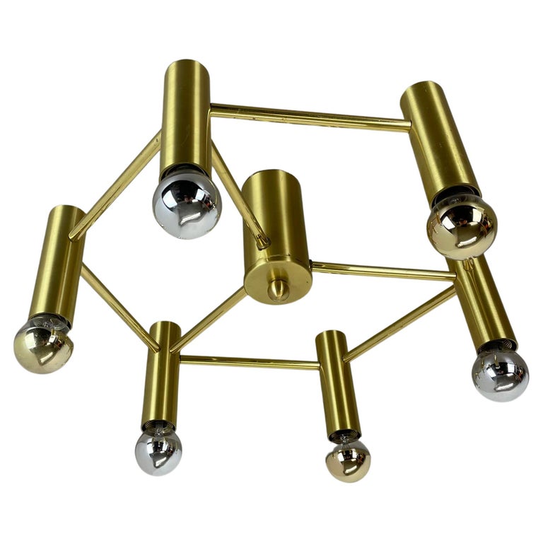 Brass Italian Stilnovo Style Atomic Space Age Ceiling Light Sconces ...