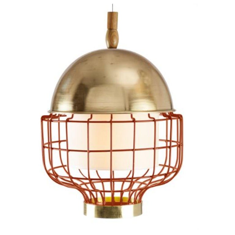 Brass Jade Magnolia III Suspension Lamp with Brass Ring by Dooq For ...