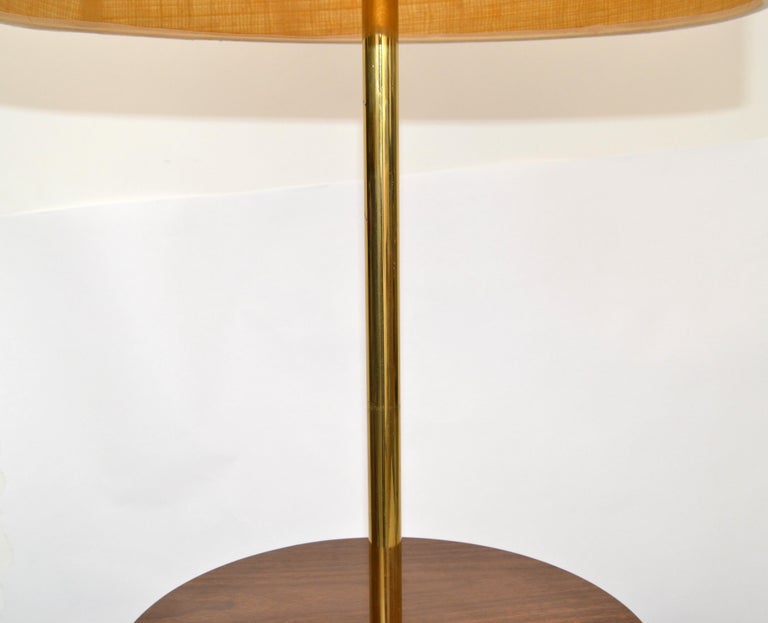 Brass Laurel Lamp Company Round Side Table Floor Lamp Mid-Century ...