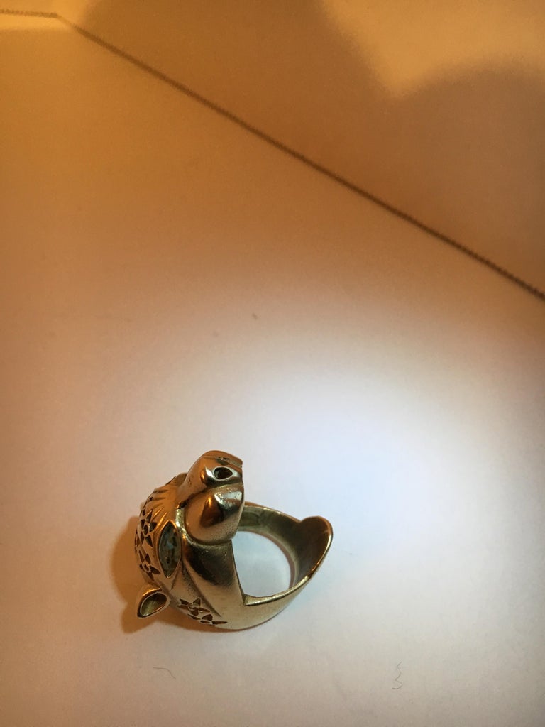 Brass Leopard Ring at 1stDibs