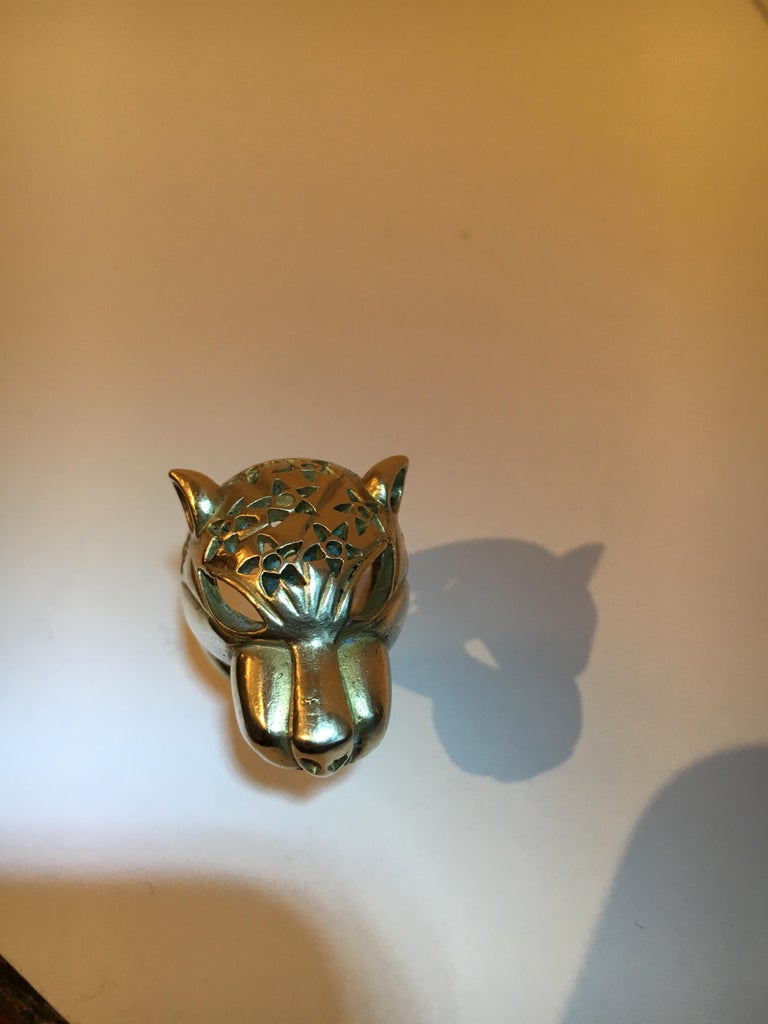 Brass Leopard Ring at 1stDibs