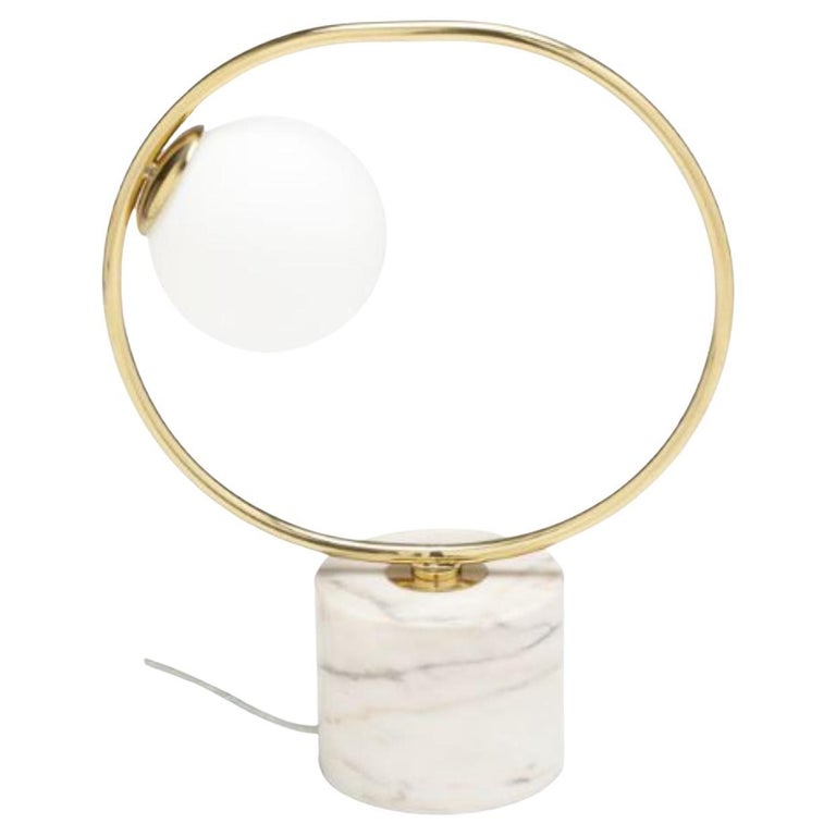 Brass Loop Table Lamp with Marble Base by Dooq For Sale at 1stDibs