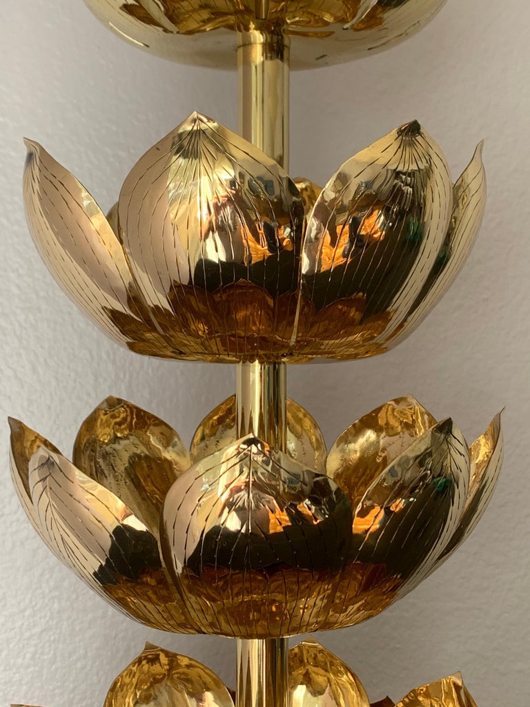 Brass Lotus Lamp For Sale at 1stDibs