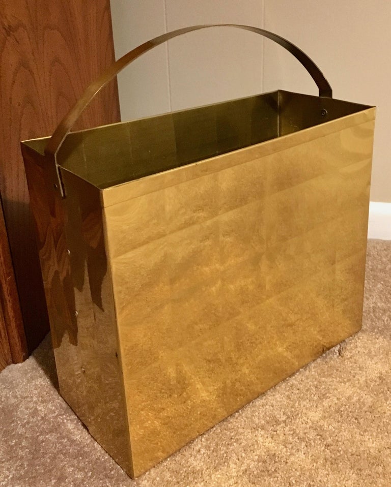 Brass Magazine Rack Waste Bin at 1stDibs