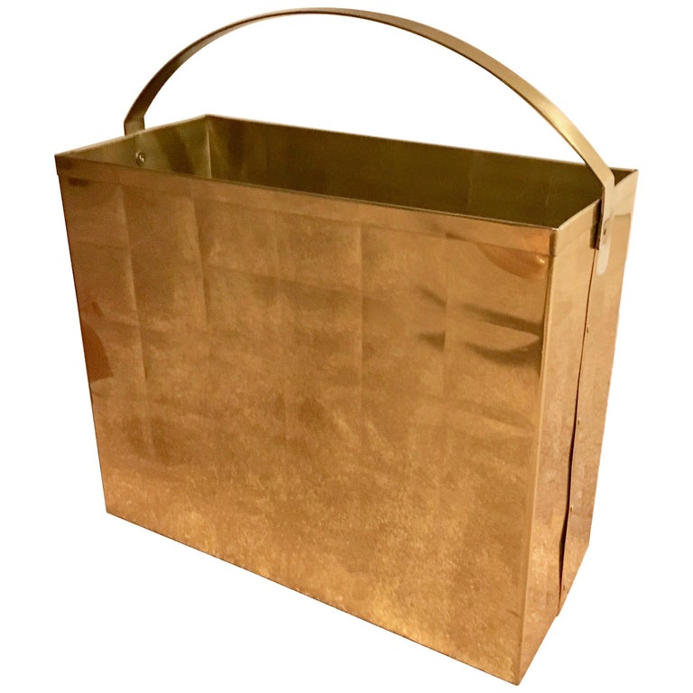 Brass Magazine Rack Waste Bin at 1stDibs