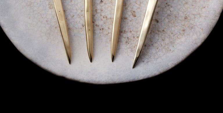 Brass Martini Picks: Four Piece Set of Sculpted and Cast Brass Olive ...